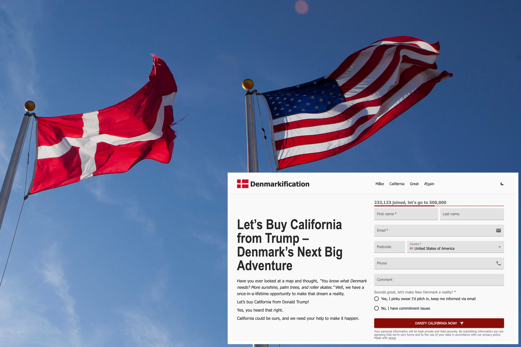 Petition calling for Denmark to buy California secures more than 230K ...