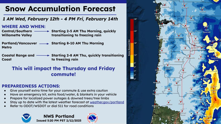 Thursday ice storm warning issued from Salem to Eugene in Willamette Valley