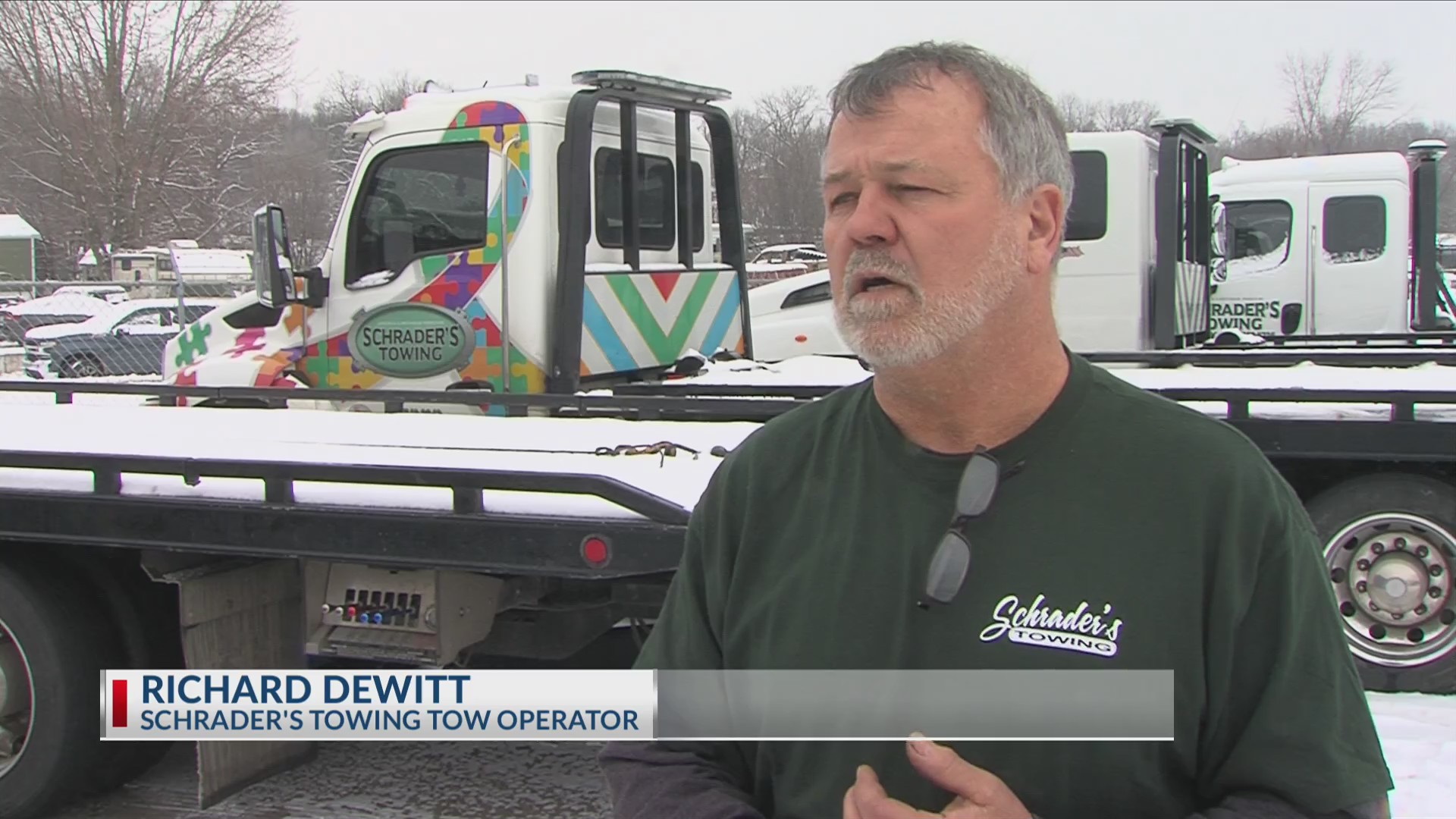Tow truck operators stay busy as winter weather hits roads