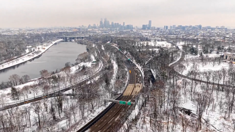 Wintry scenes cover the mid-Atlantic a day after snow