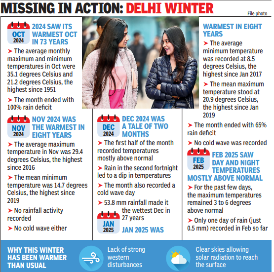 Just a single cold wave day: This Delhi winter was warmer than usual