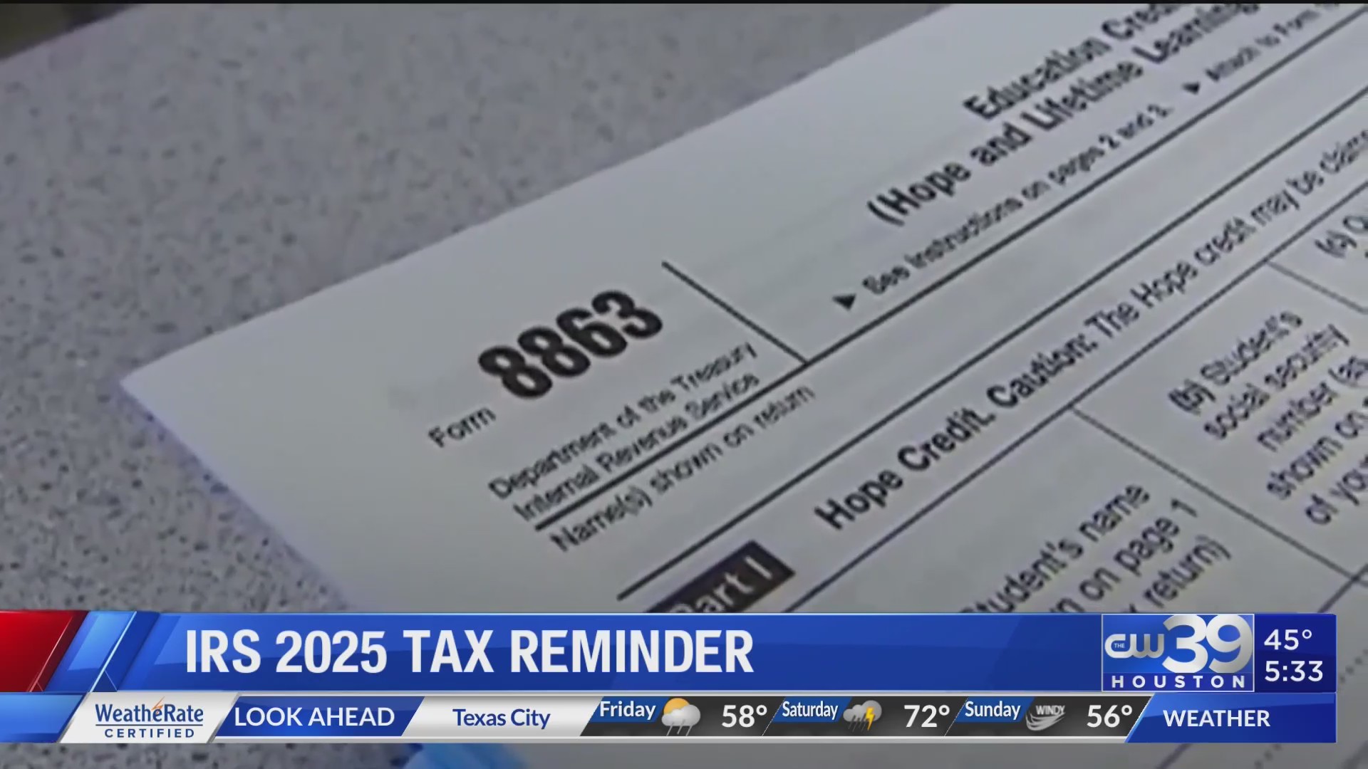 IRS 2025 Tax Reminder | CW39 Houston