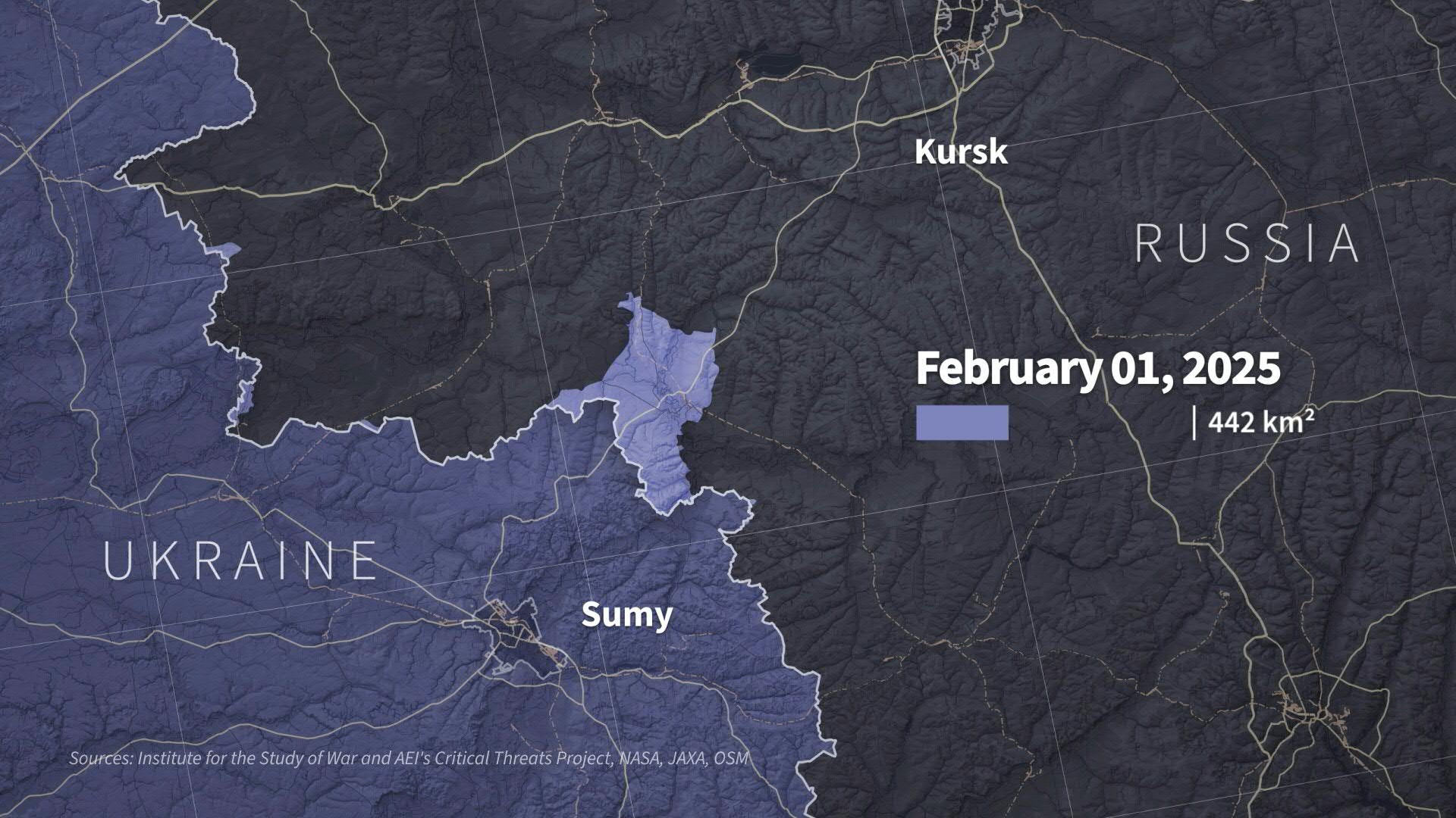 ANIMATED MAP: changes in the Ukrainian incursion into Russia, near Kursk