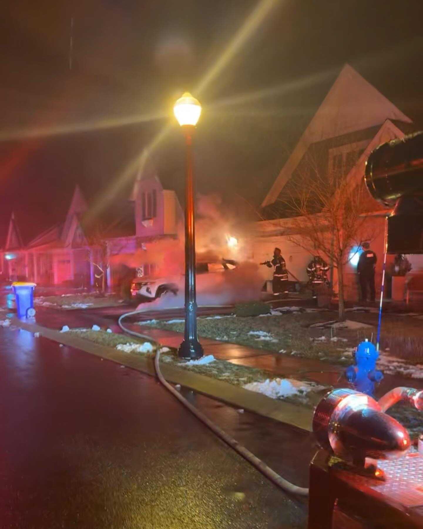 Car catches fire in driveway