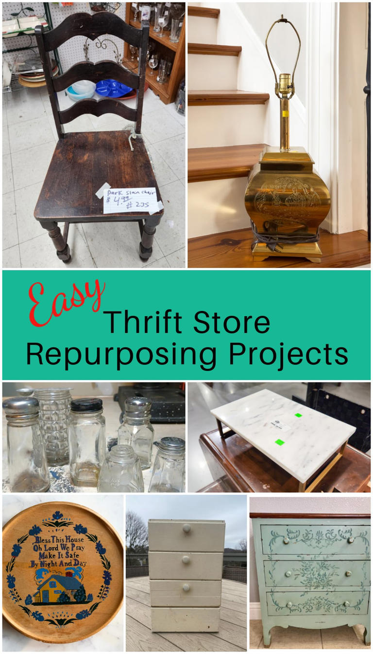 Rub On Transfers For Repurposing Thrift Store Finds
