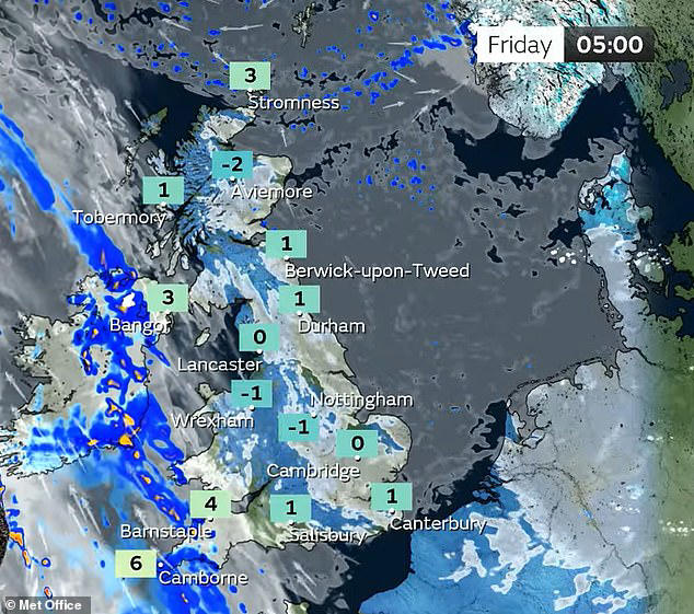 Weather maps reveal where freezing rain will fall within days