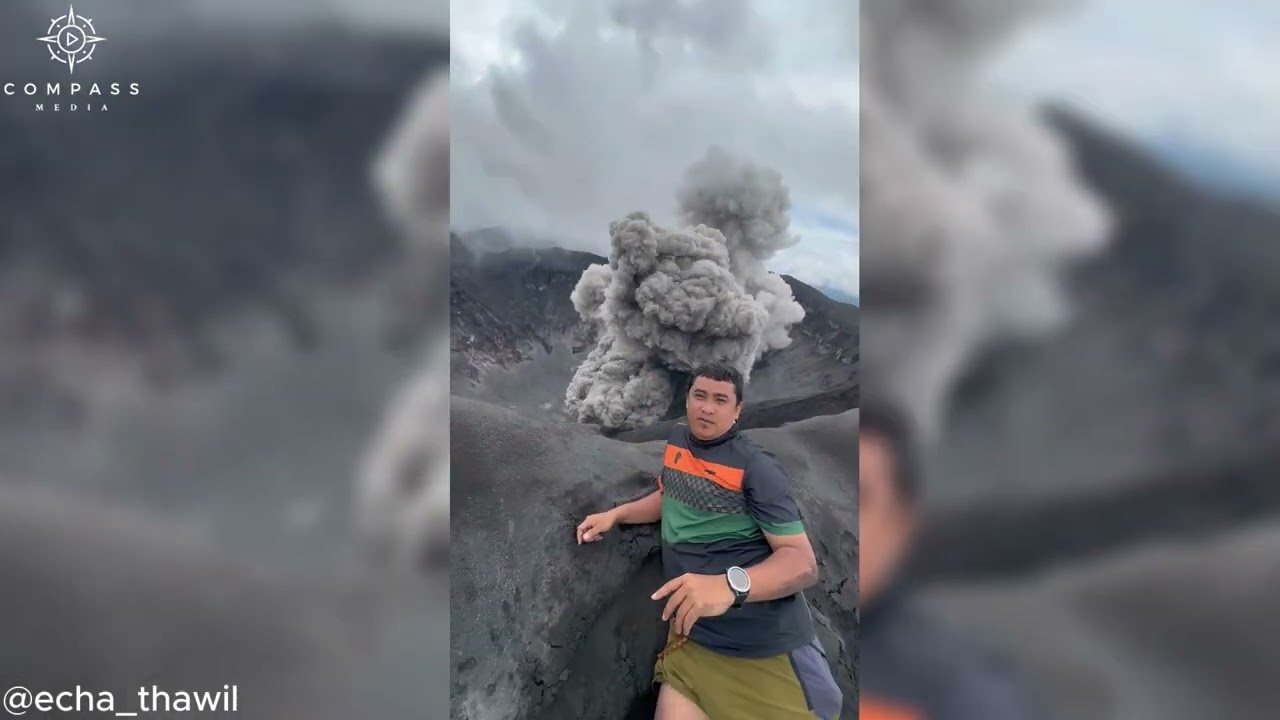 Man Gets Selfie with Erupting Volcano