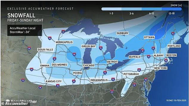 Travel warnings as winter storm is set to unleash up to 6ft of snow