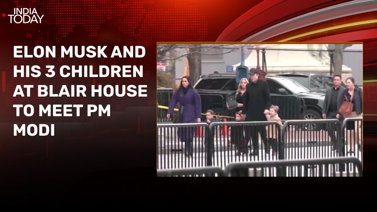 Video: Elon Musk arrives with his 3 children to meet PM Modi