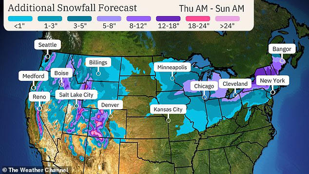 Travel warnings as winter storm is set to unleash up to 6ft of snow