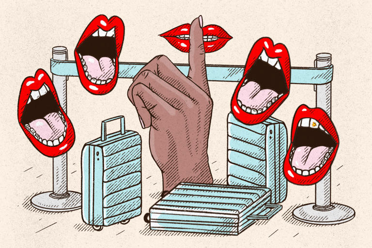 You asked: How do I tell someone to stop yapping at the airport?