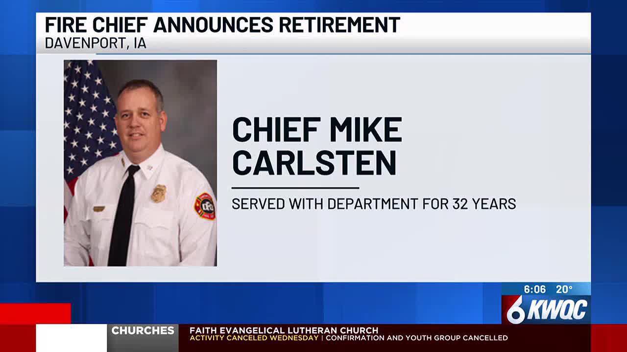 Davenport fire chief retiring after 32 years with department Davenport fire chief retiring after 32 years with department