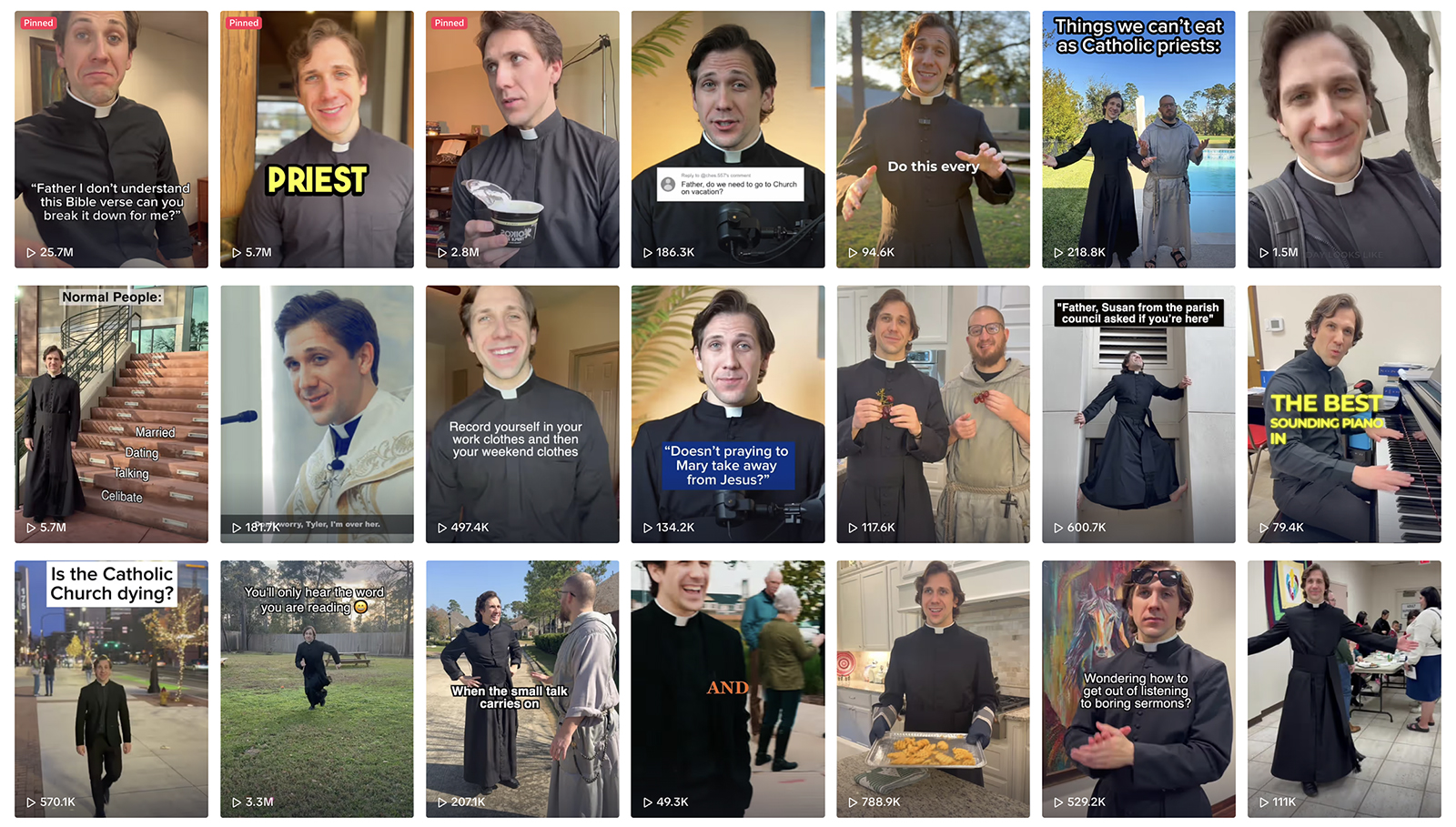 He's a young millennial Catholic priest; of course he's a social media ...