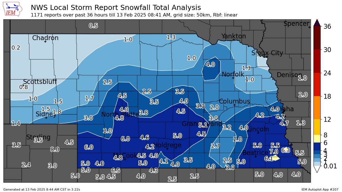 Snowfall Totals: Snow blankets Nebraska — see reports here