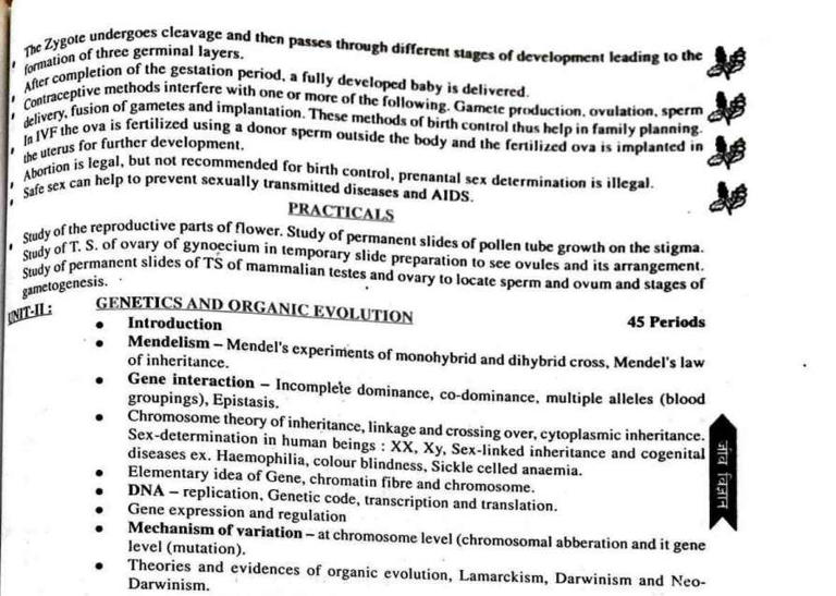 Bihar Board 12th Biology Syllabus 2024-25: Download BSEB Biology ...