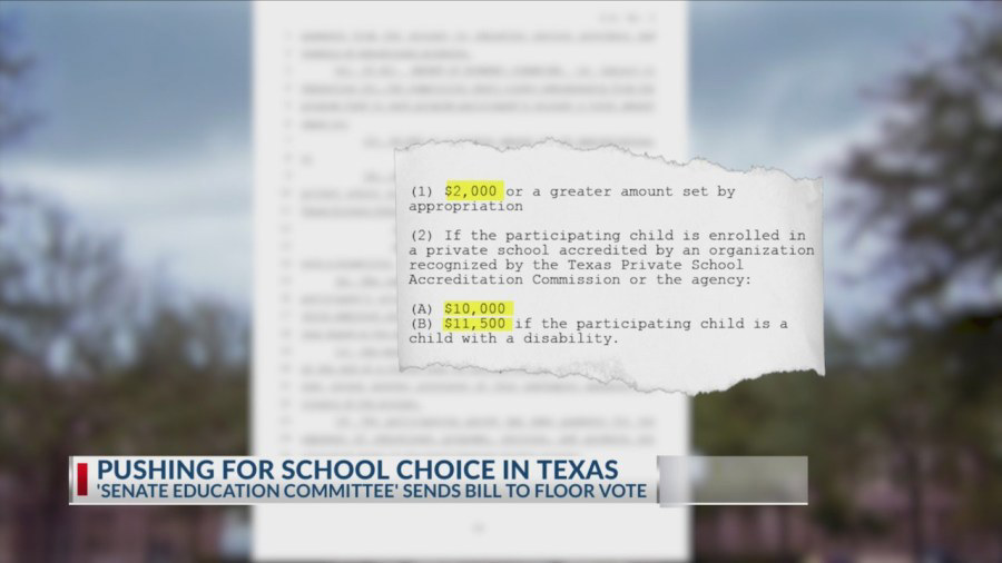 School choice bill will move towards Texas Senate floor vote soon School choice bill will move towards Texas Senate floor vote soon