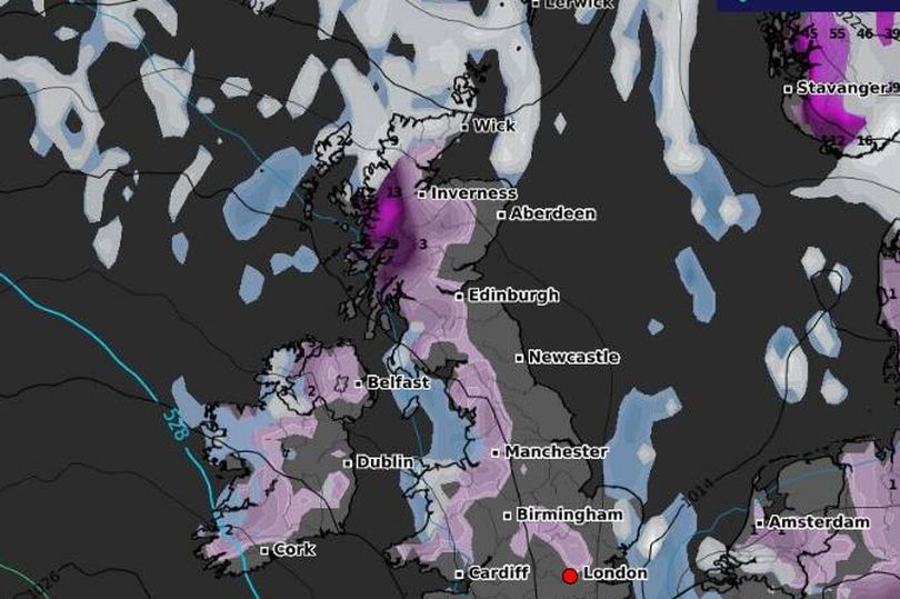 New weather maps turn purple as snow and freezing temperatures forecast ...