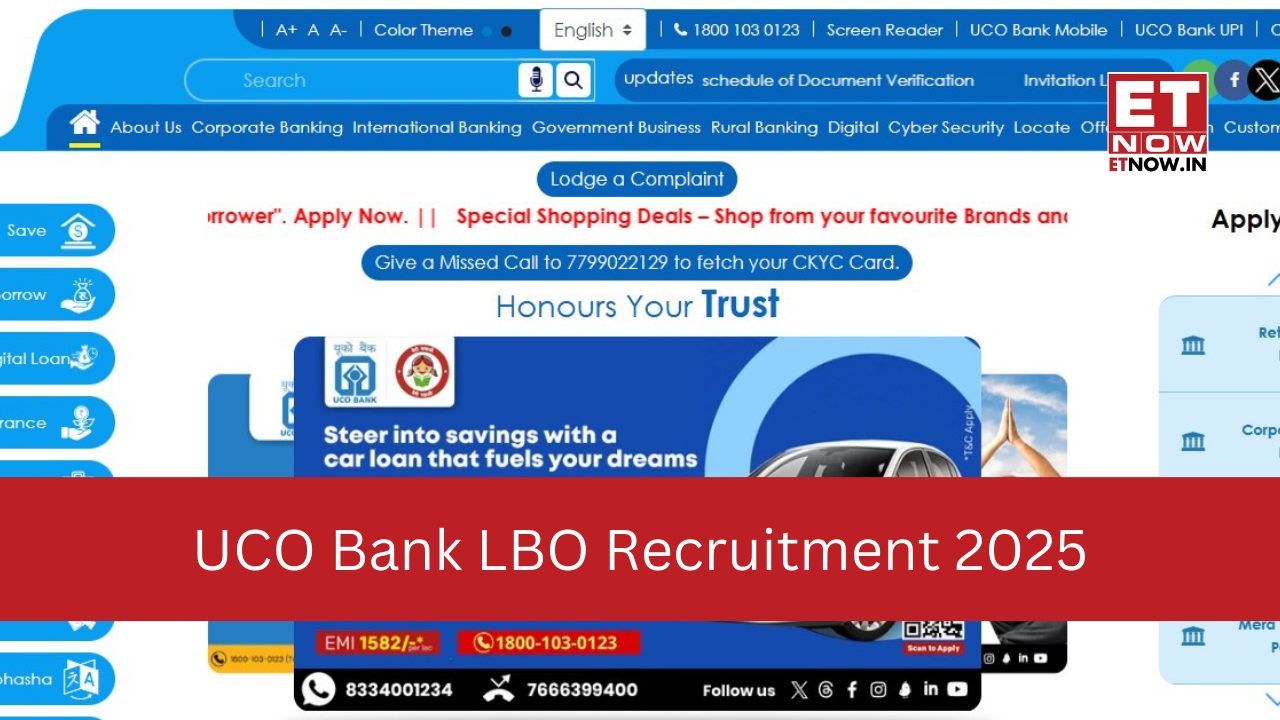 UCO Bank LBO Recruitment 2025: Vacancy details, registration dates ...