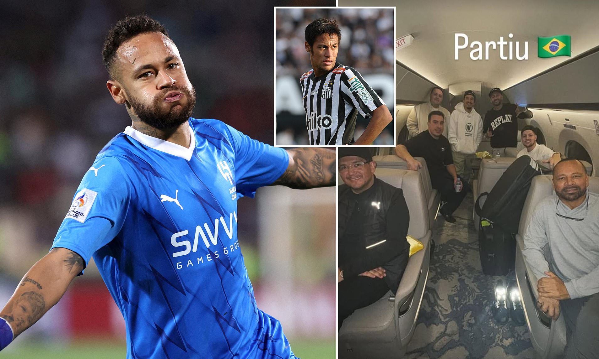 Neymar travels to Brazil ahead of emotional return to boyhood club ...