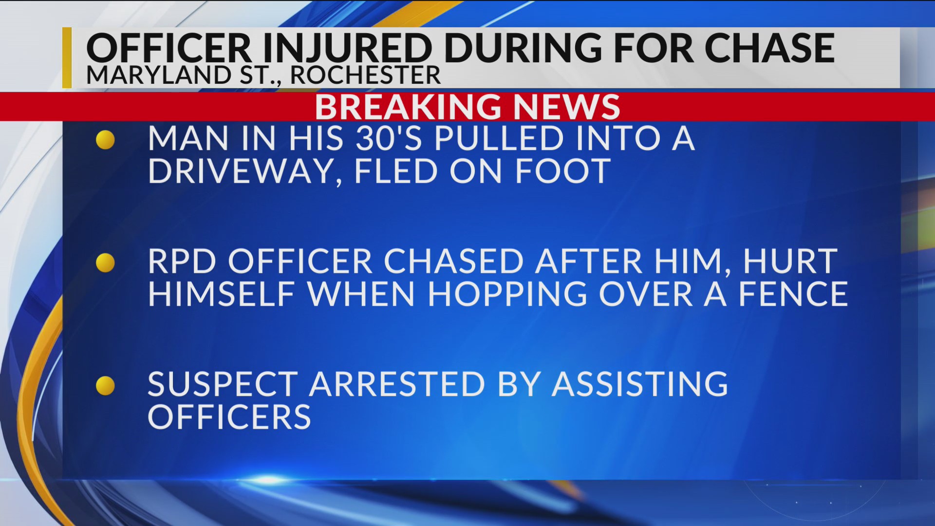 RPD officer injured while chasing suspect on Maryland St.