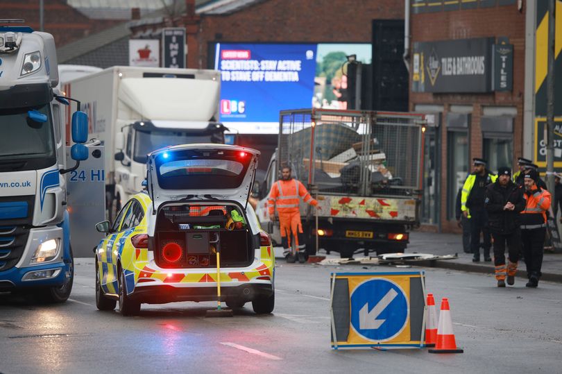 Major road shut as emergency services scrambled to lorry and bin wagon ...