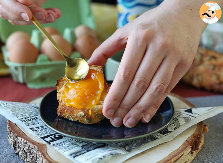 Candied egg yolks with air fryer spread