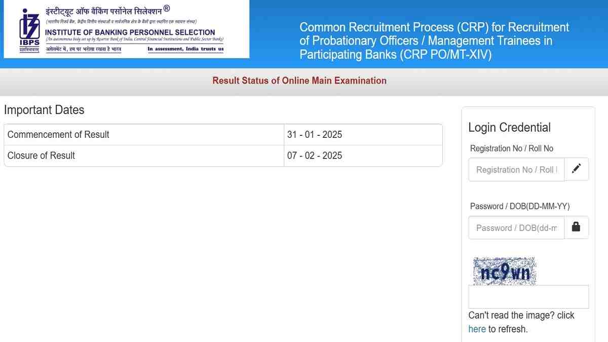 IBPS PO Mains Result 2025 Out at ibps.in: Check Steps to Download ...