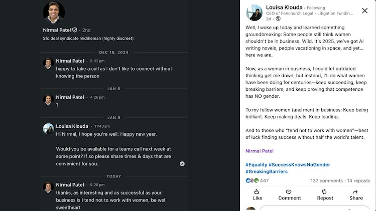 'Tend not to work with women': British CEO flags sexist conversation with Indian-origin man ...