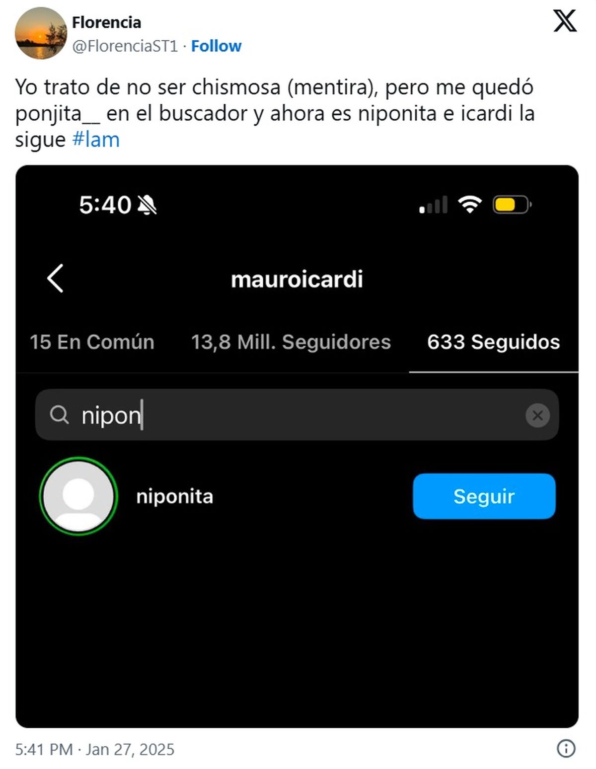 Descubren el original nombre elegido por la China Suárez para su cuenta secundaria de Instagram