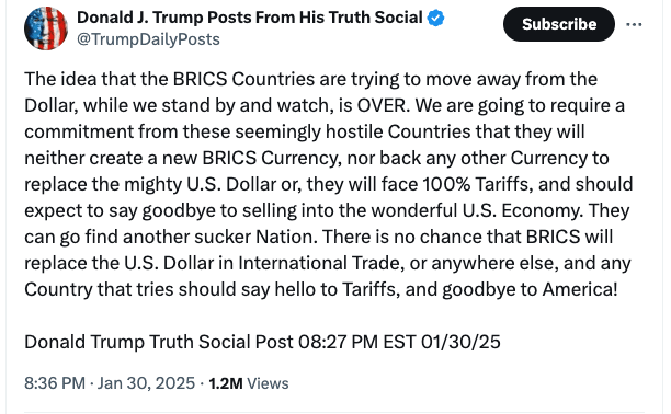 Los BRICS no buscan una alternativa al dólar: Rusia reacciona a la ...