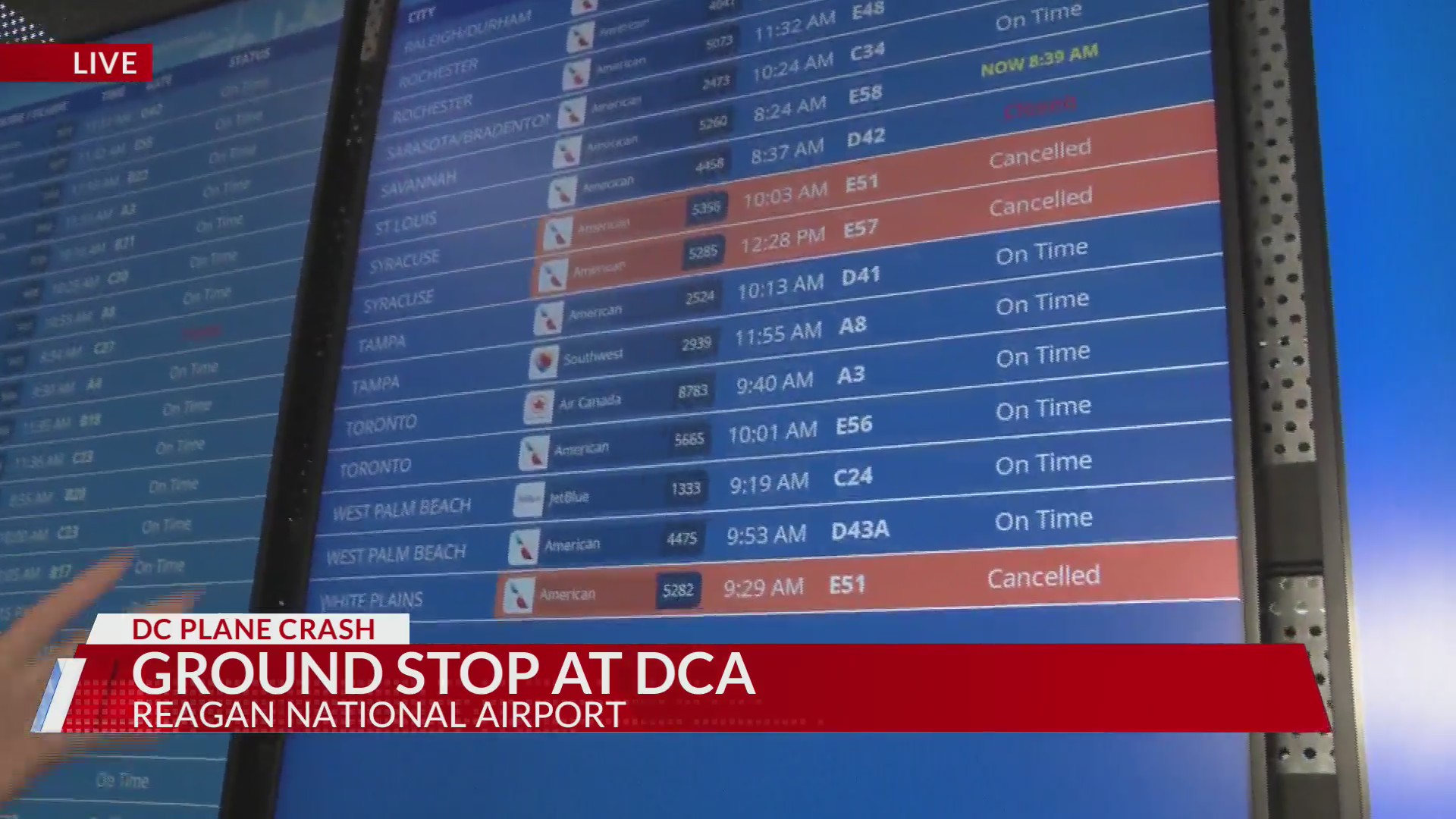 Several flights impacted at DCA following ground stop