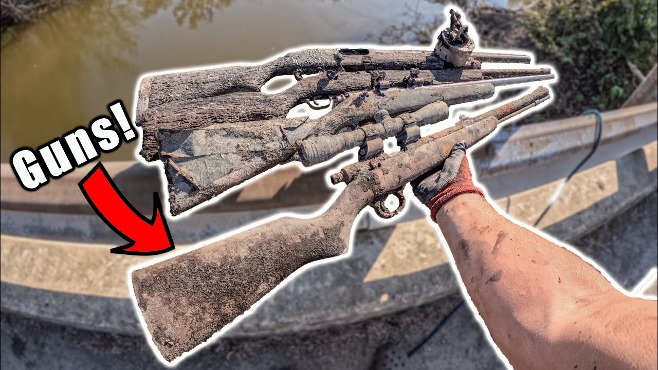 Magnet Fishing Shocker: Sniper Rifles Recovered from River!