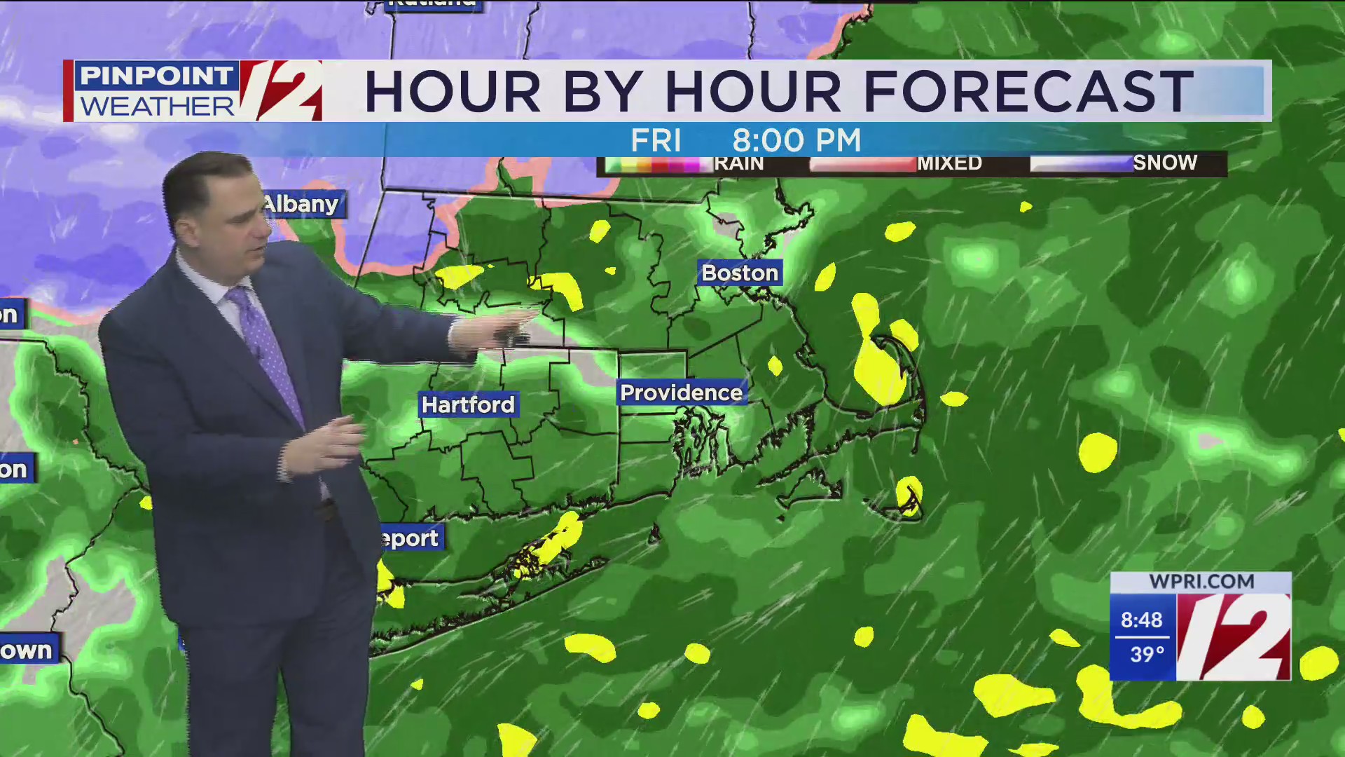 WPRI 12 Weather Forecast for 1/31/25: Rain today. Mainly dry weekend