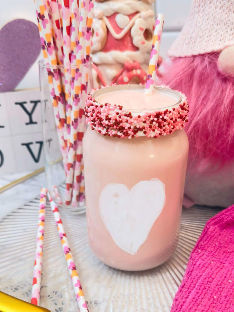 Valentine's Day fluff strawberry milk
