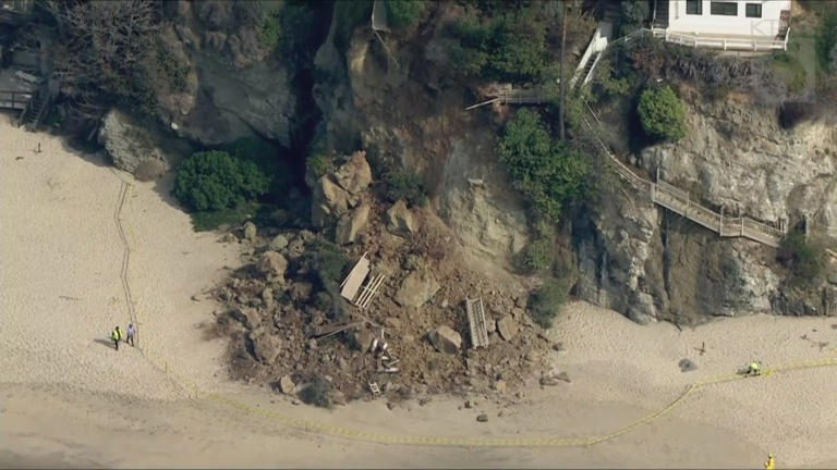 Landslide closes Thousand Steps in Laguna Beach