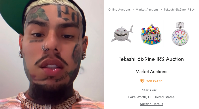 Tekashi 6ix9ine’s jewelry, designer bags, and RIAA plaques are being ...