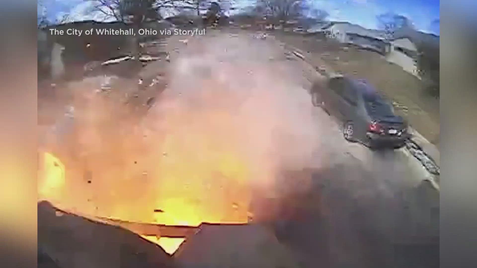 Garbage truck explosion caught on video in Ohio