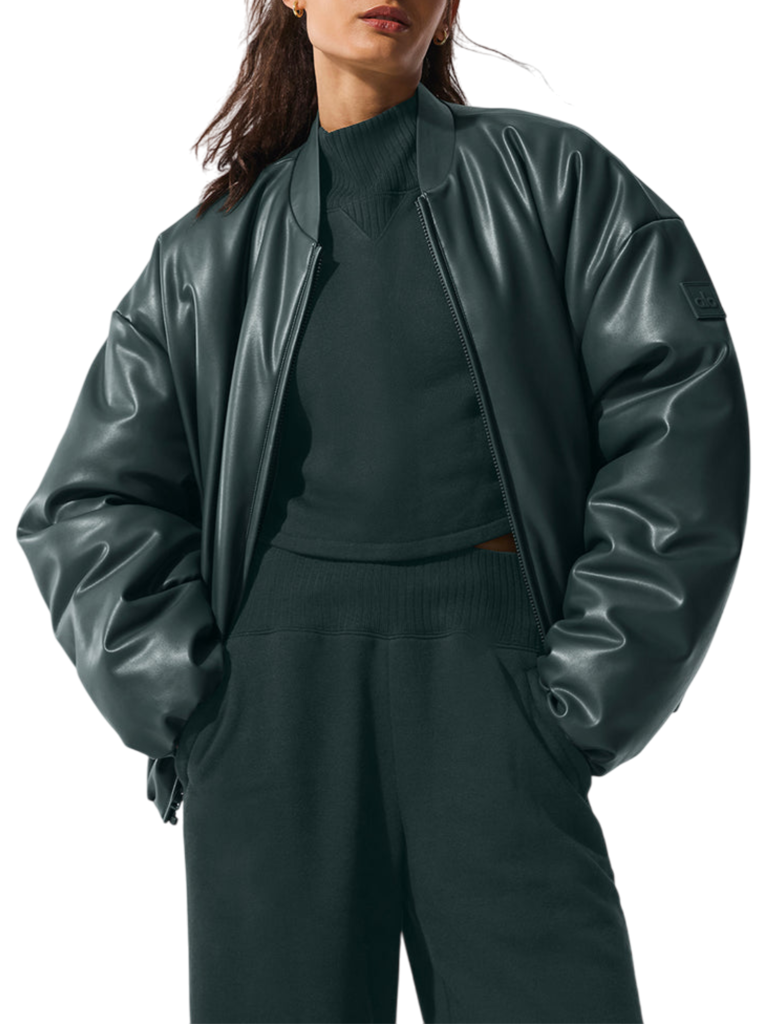 The Oversized Leather Bomber Jacket Is the Coat Carrying Me From Winter ...