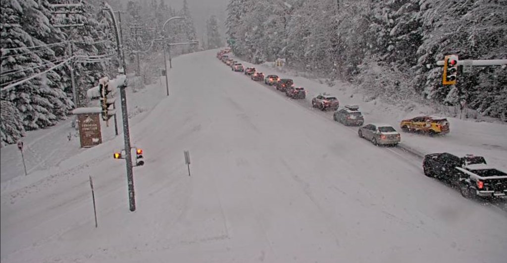 Snow falling on B.C. highways, drivers urged to be cautious as wintry ...