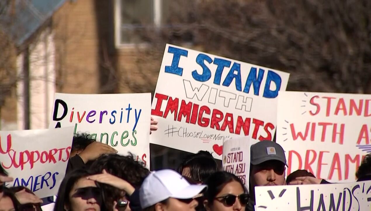 Hundreds of ASU students protest group targeting illegal immigrants on ...