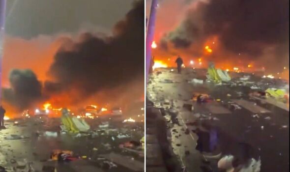 Terrifying moment captures Philadelphia plane crash as jet pieces ...