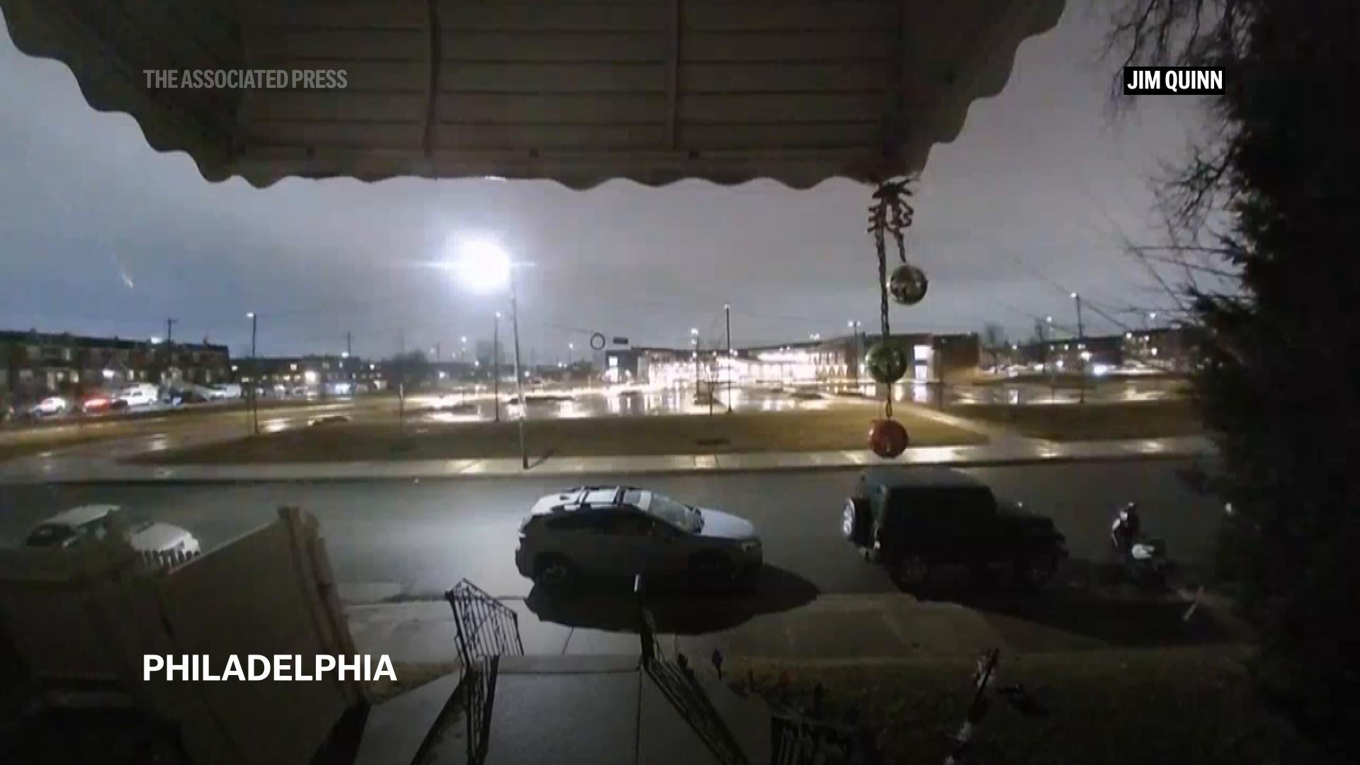 Videos capture the moment a small plane crashes in Philadelphia