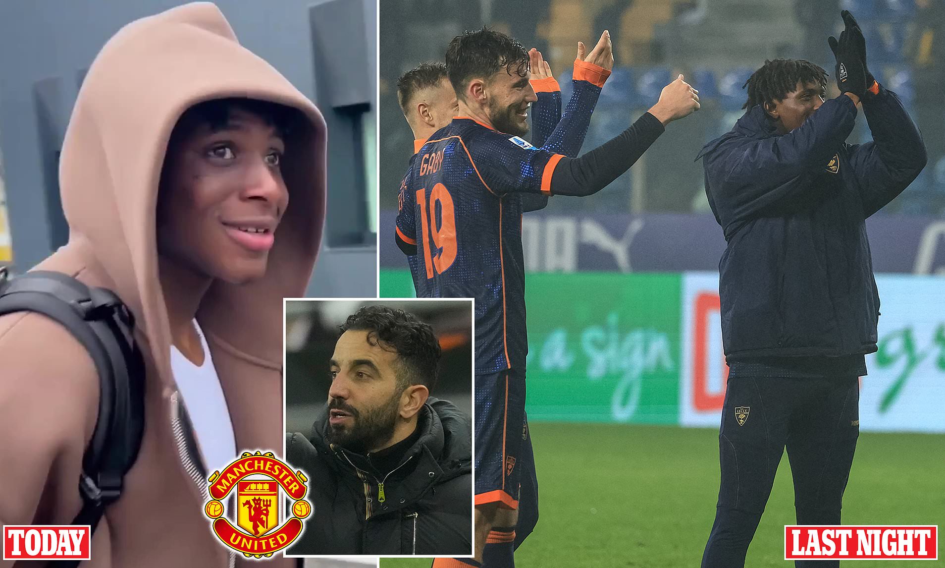 Patrick Dorgu shares six-word message to Man United fans - as Lecce ...