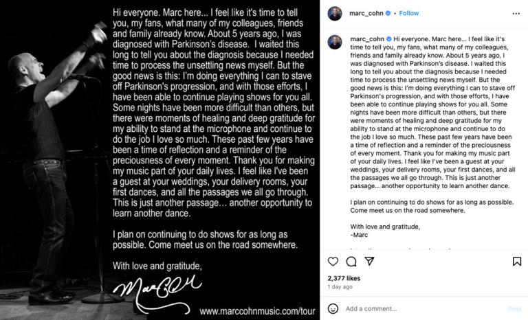 ‘Walking in Memphis’ singer Marc Cohn reveals years-long Parkinson’s ...