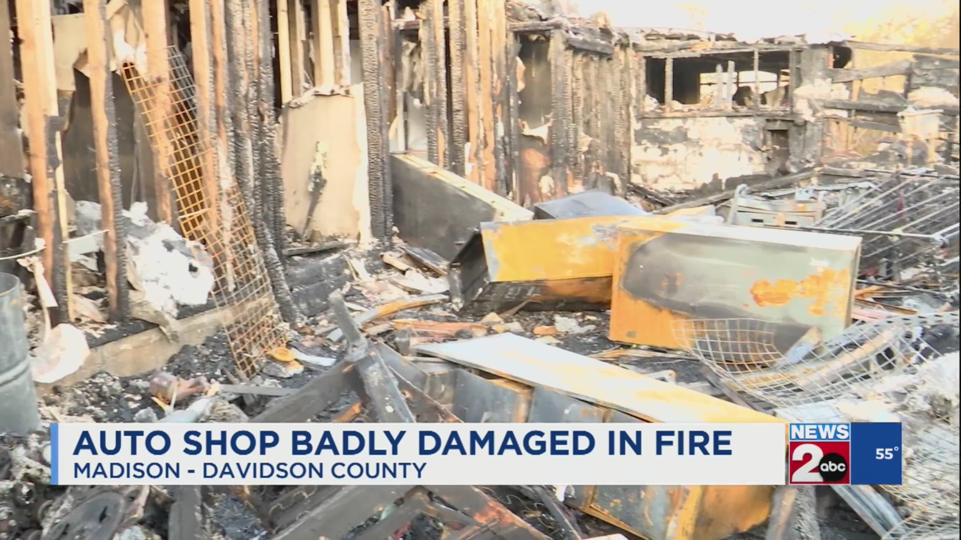 Madison auto shop badly damaged by fire