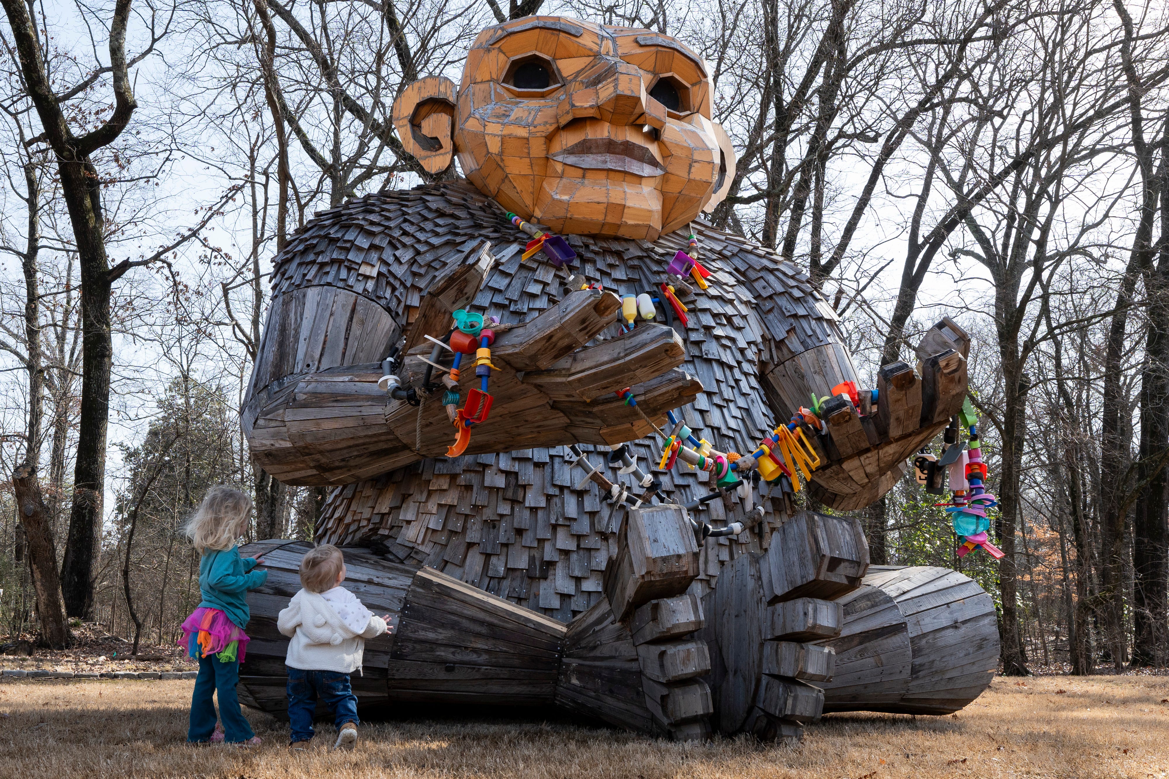 Trolls! Giant creatures invade Memphis Botanic Garden with big feet and ...