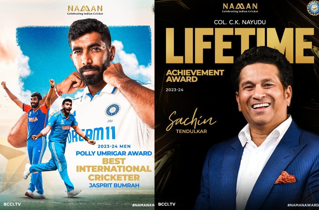 Sachin Tendulkar, Jasprit Bumrah, Smriti Mandhana headline BCCI Awards ...