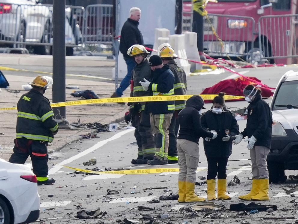 Medical jet crashes near mall, killing 7 and injuring 19