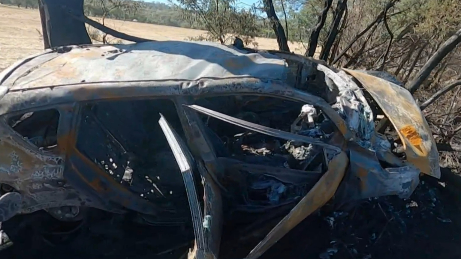 Young driver's miraculous escape from explosive car crash