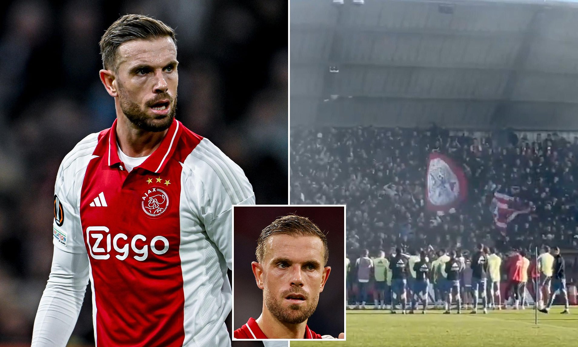 Ajax fans show their support to Jordan Henderson as they serenade him ...